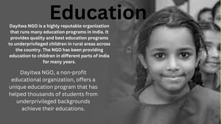 Dayitwa: Empowering Communities, Transforming Lives" Subtitle: "An NGO ...