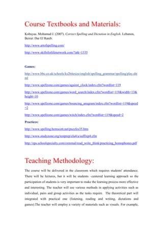 English Spelling Course | PDF