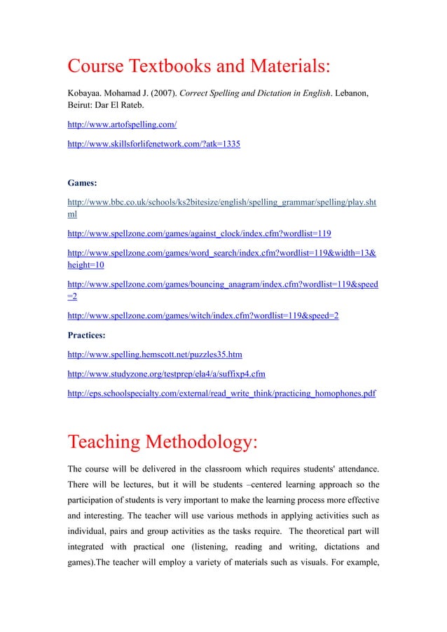 English Spelling Course | PDF