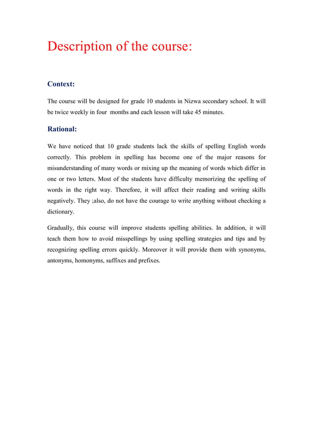 English Spelling Course | PDF