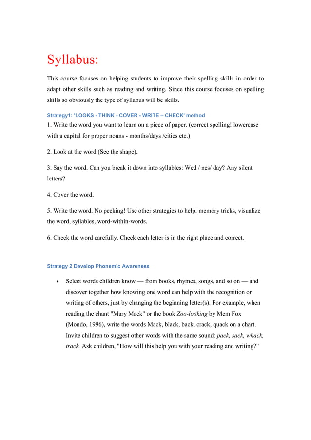 English Spelling Course | PDF