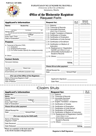 Our request form | PDF