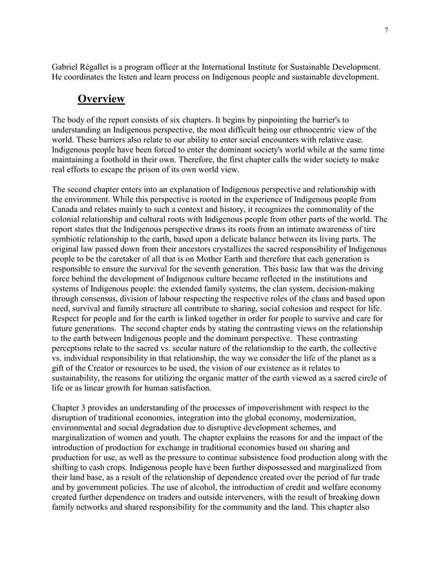 Our responsibility to the seventh generation indigenous peoples and ...