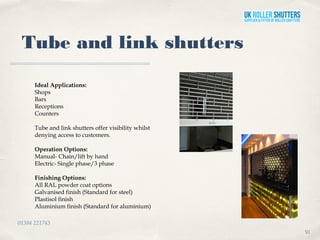 UK Roller Shutters: Our Range of Roller Shutter Doors | PPT