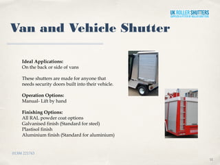 UK Roller Shutters: Our Range of Roller Shutter Doors | PPT