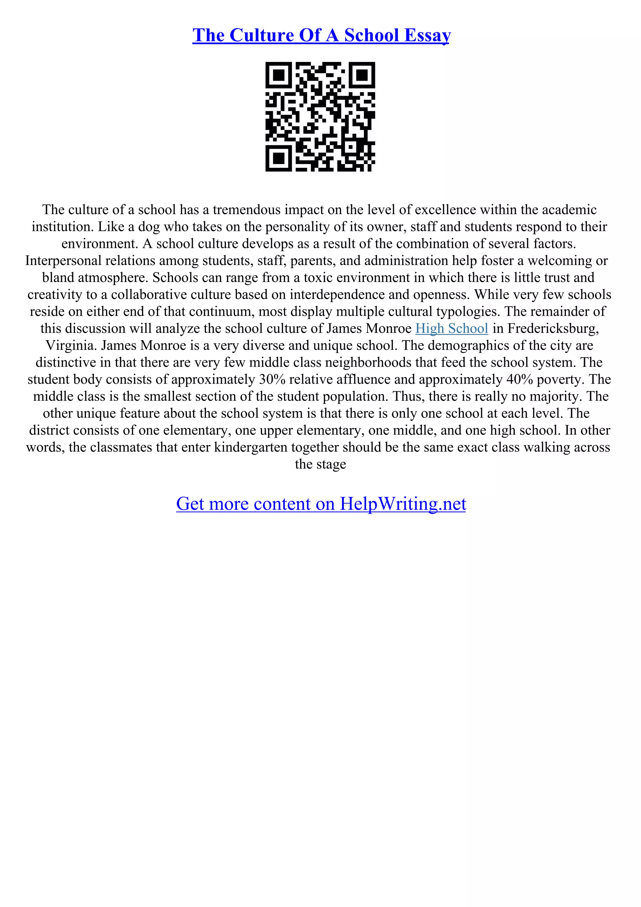 Our School Essay | PDF