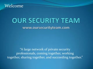 Innovating the private security industry for the benefits of security ...