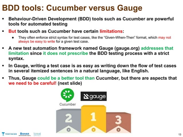 Test automation with the Gauge framework: Experience and best practices ...