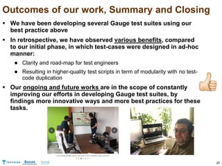 Test automation with the Gauge framework: Experience and best practices ...