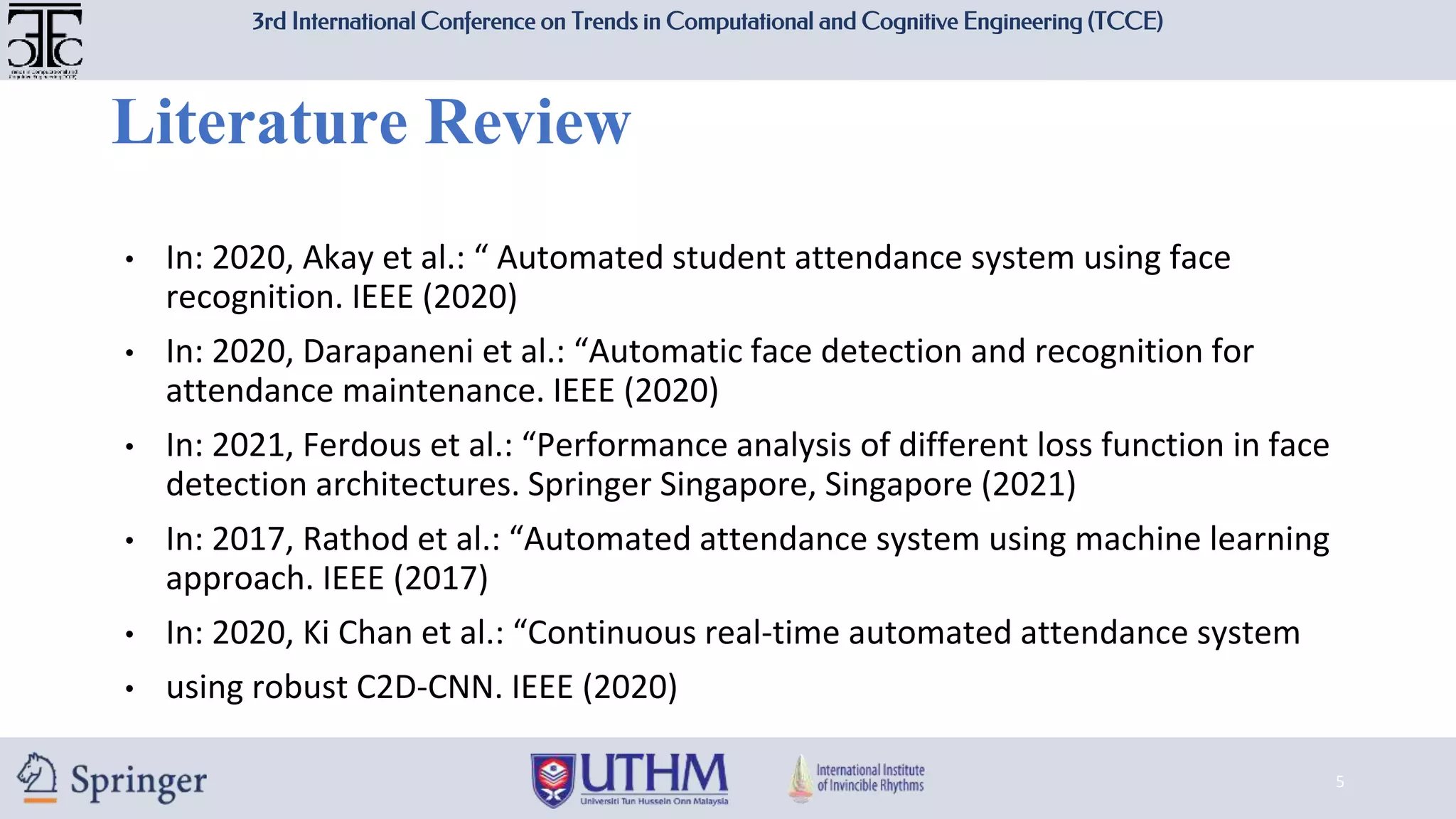 Implementation Of Automated Attendance System Using Deep Learning Ppt 