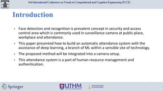 Implementation of Automated Attendance System using Deep Learning | PPTX