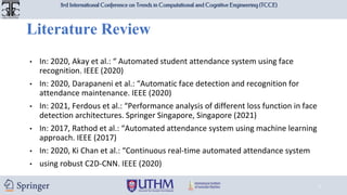 Implementation of Automated Attendance System using Deep Learning | PPTX