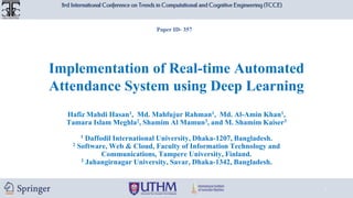Implementation of Automated Attendance System using Deep Learning | PPT