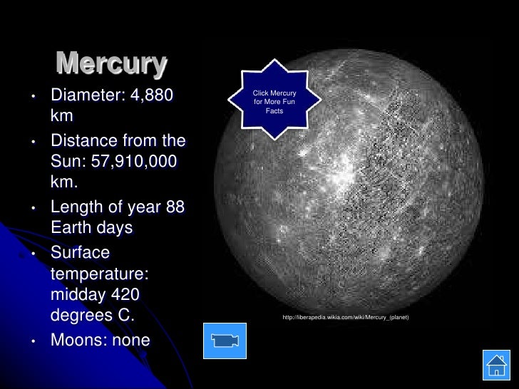 Labeled Features Of Mercury How Large Does The Sun Appear From Mercury