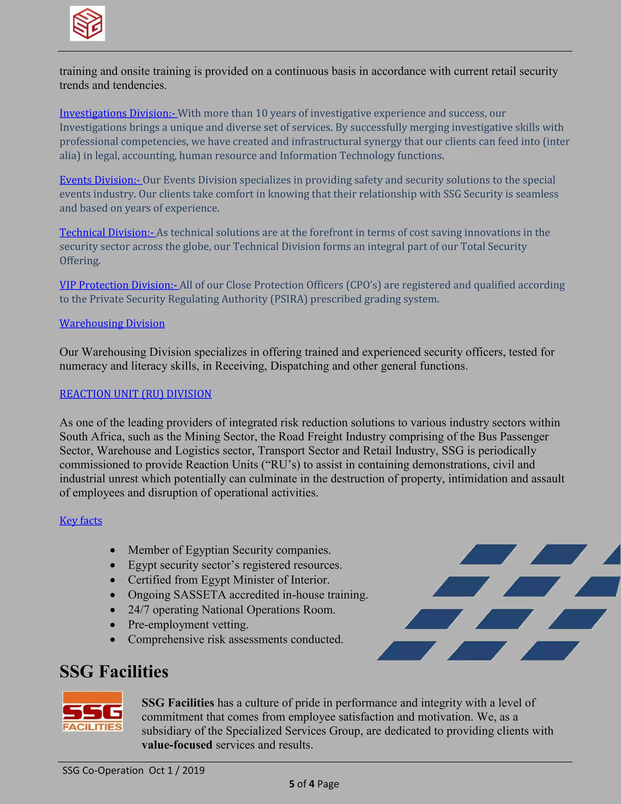 Our ssg corprate story 1 2019 | PDF