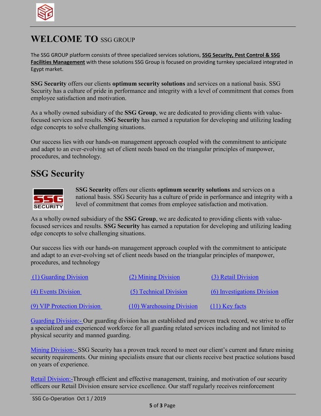 Our ssg corprate story 1 2019 | PDF