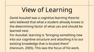 The Story and Findings of David Ausubel.pptx