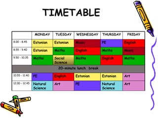 Our Timetable | PPT