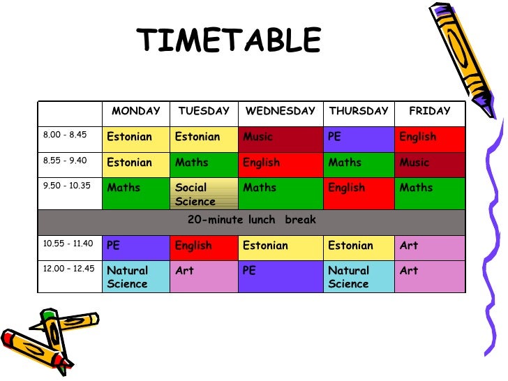 Our Timetable