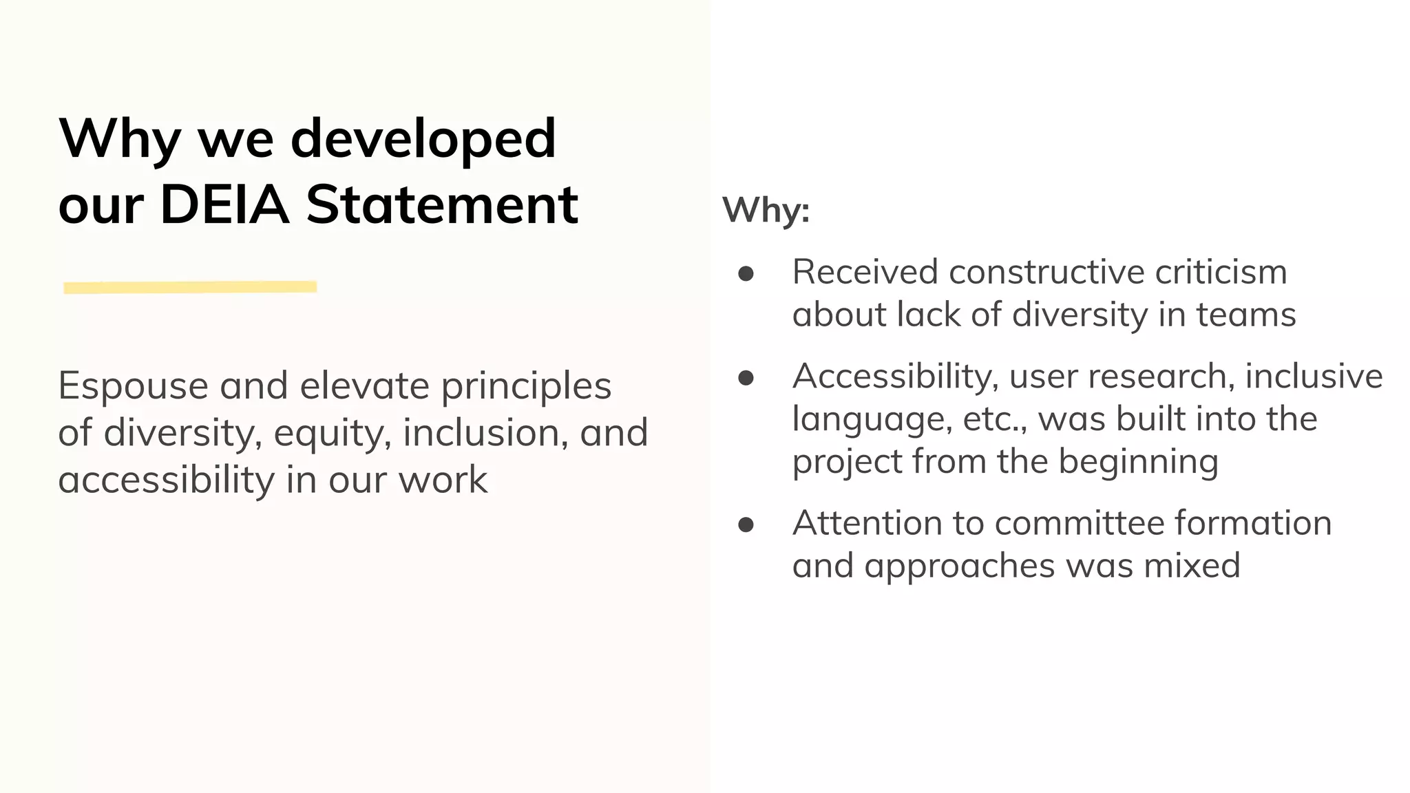 Our Website Redesign Project and the Creation of a DEIA statement | PPT