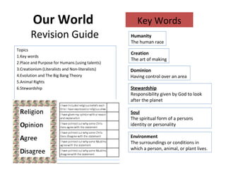 Our World Revision Guide | PPT