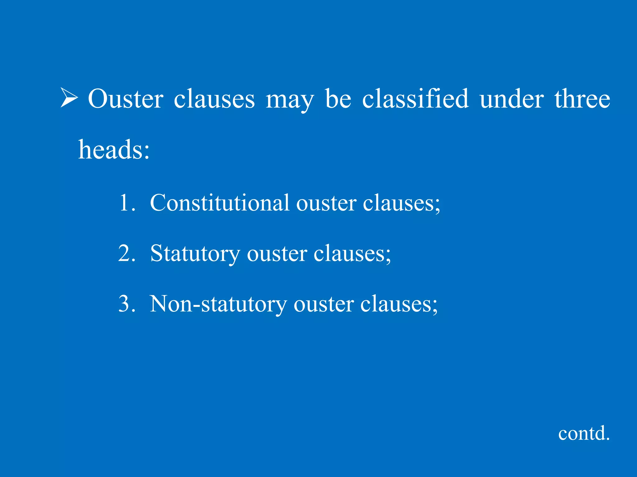 Ouster clauses and jurisdiction of civil courts | PPTX