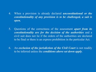 Ouster clauses and jurisdiction of civil courts | PPTX