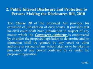 Ouster clauses and jurisdiction of civil courts | PPTX