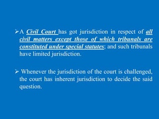 Ouster clauses and jurisdiction of civil courts | PPTX