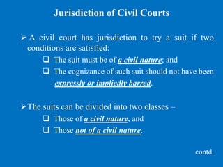 Ouster clauses and jurisdiction of civil courts | PPTX