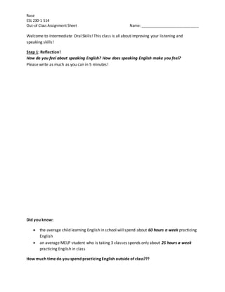 Out of-class Introduction | DOCX