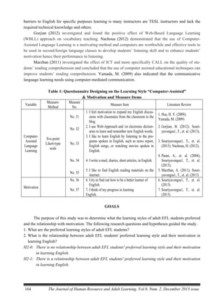 Adult EFL Students' Preferred Learning Styles and Motivation | PDF