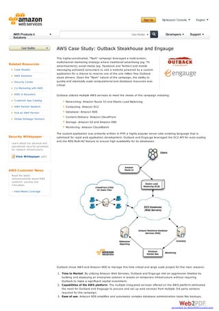 Outback Steakhouse and Amazon Web Services Case Study | PDF