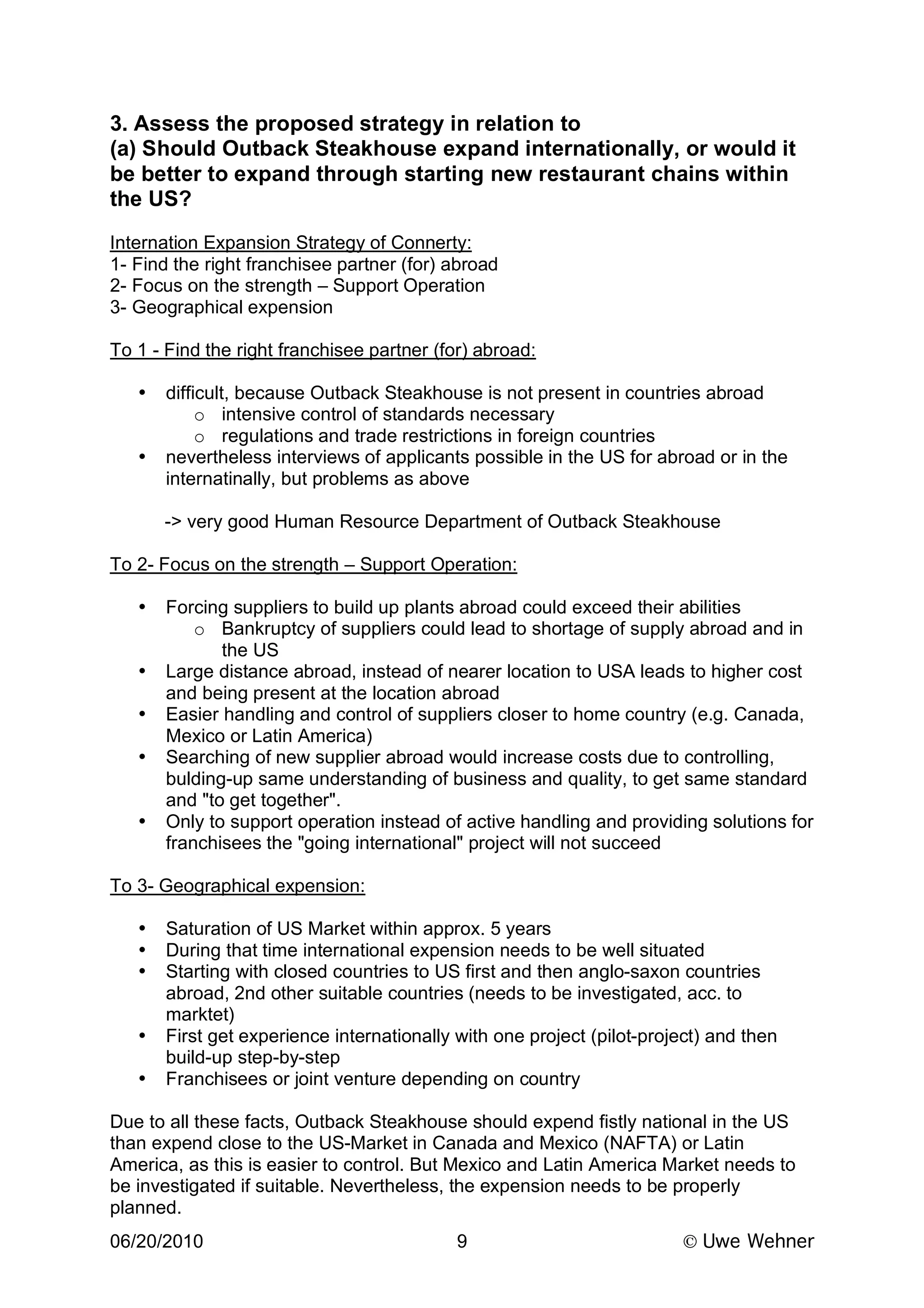 Outback Steakhouse - Case Study | PDF