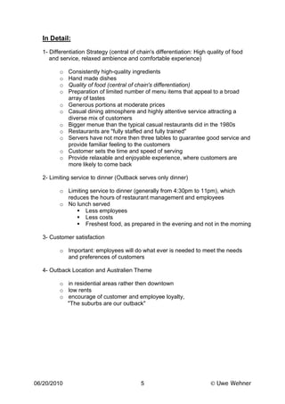 Outback Steakhouse - Case Study | PDF