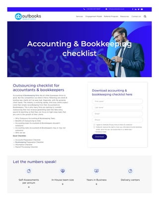 Accounting & Bookkeeping checklist - Outbooks | PDF | Business Accounting & Finance | Business