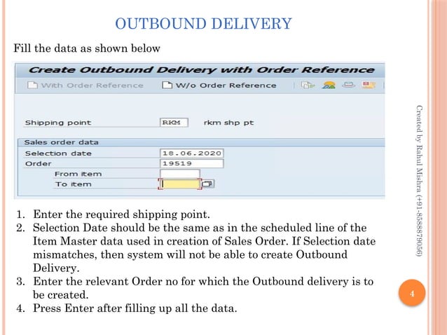 OUTBOUND DELIVERY sales and. Distribution.pptx