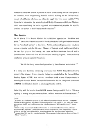 Outbreak FMD in the UK (2001) lessons not learned | PDF