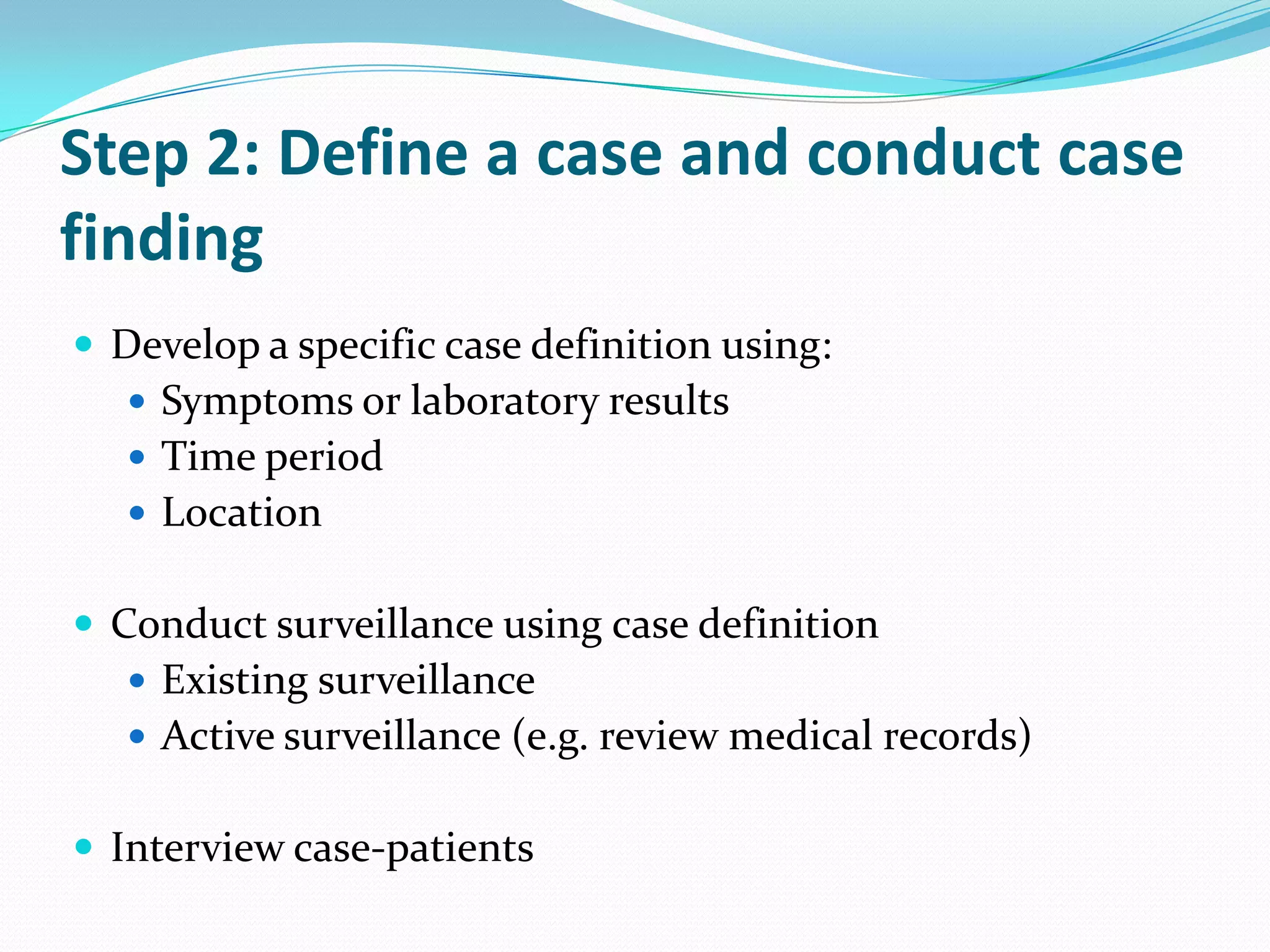 Outbreak investigation | PPT