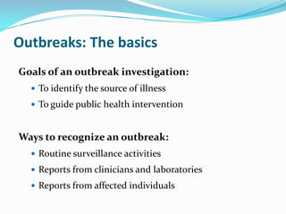 Outbreak investigation | PPT