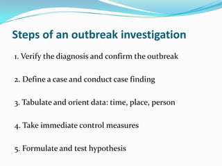 Outbreak investigation | PPT