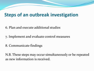 Outbreak investigation | PPT