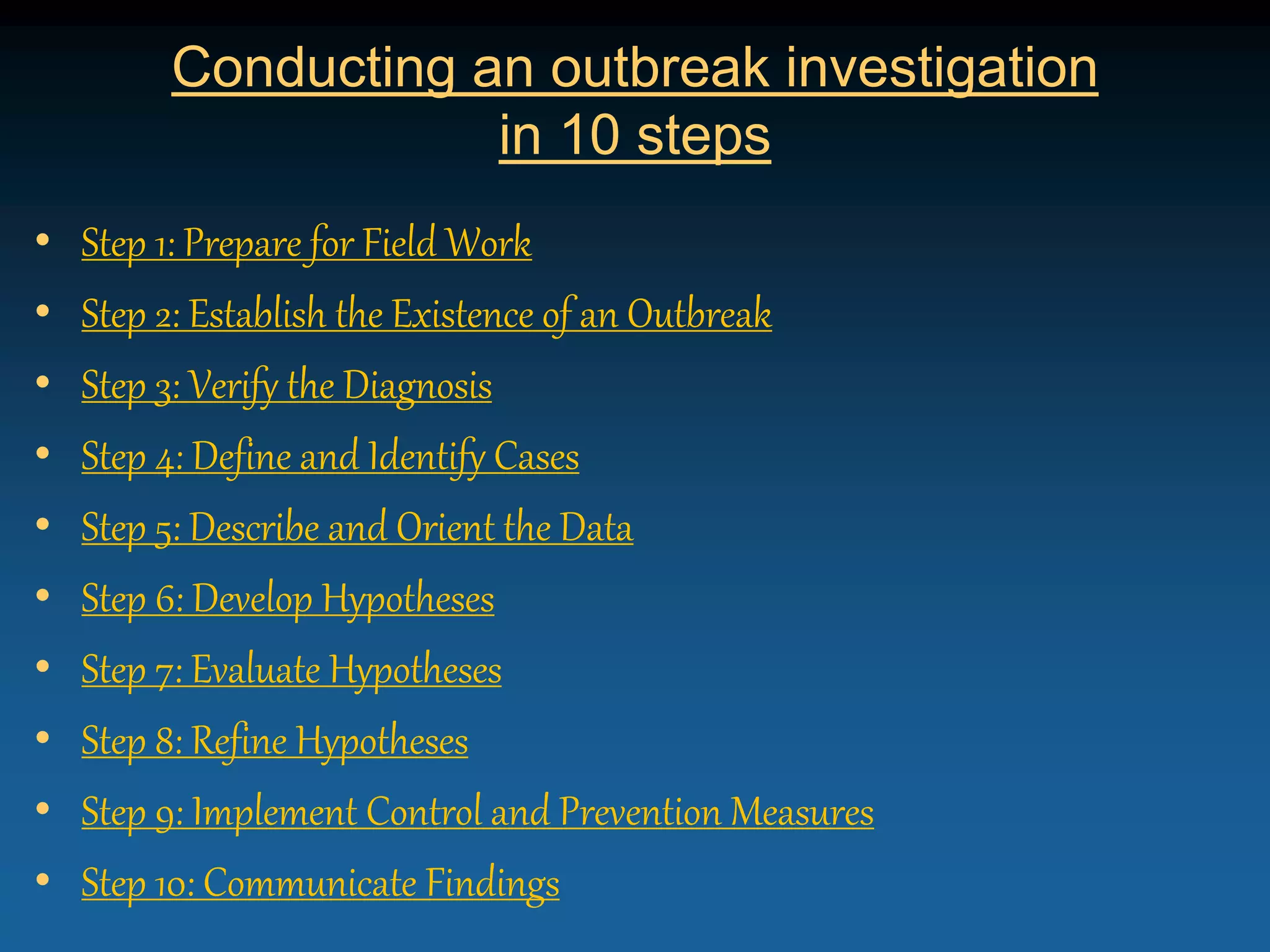 Outbreak investigation | PPTX