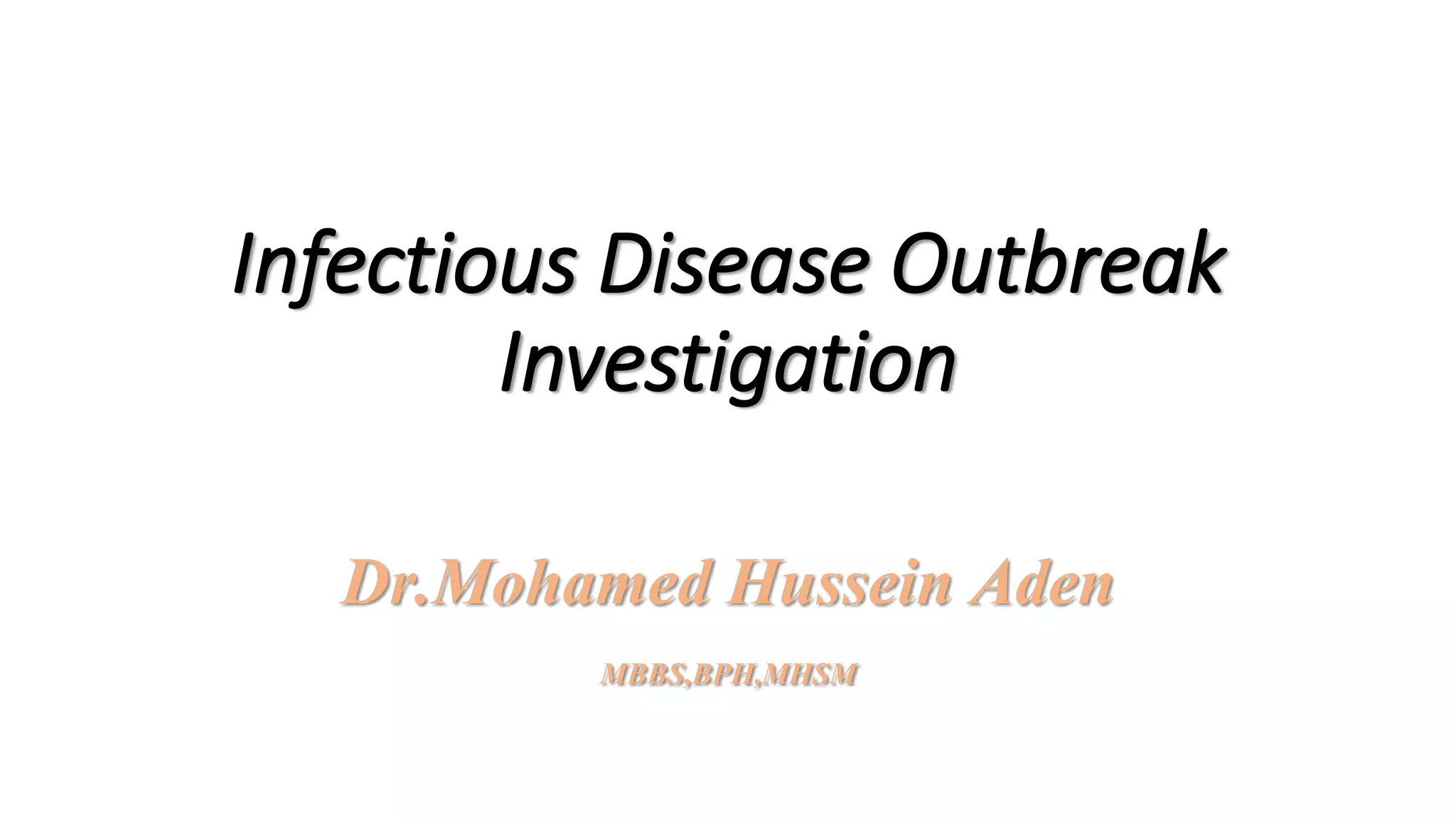 Outbreak investigation | PPT