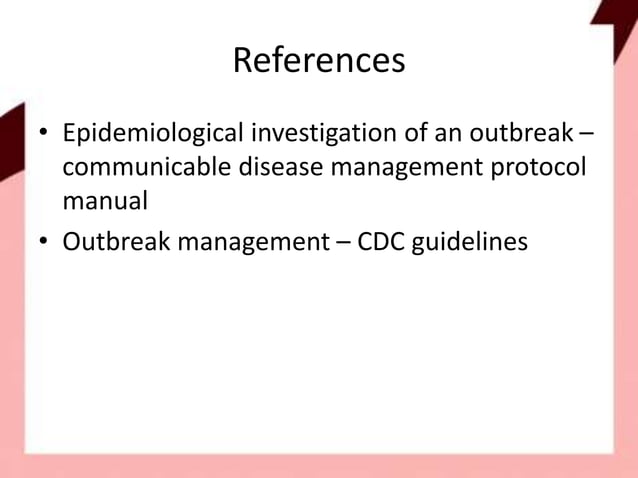 Outbreak – management | PPTX | Infectious Diseases | Diseases and ...