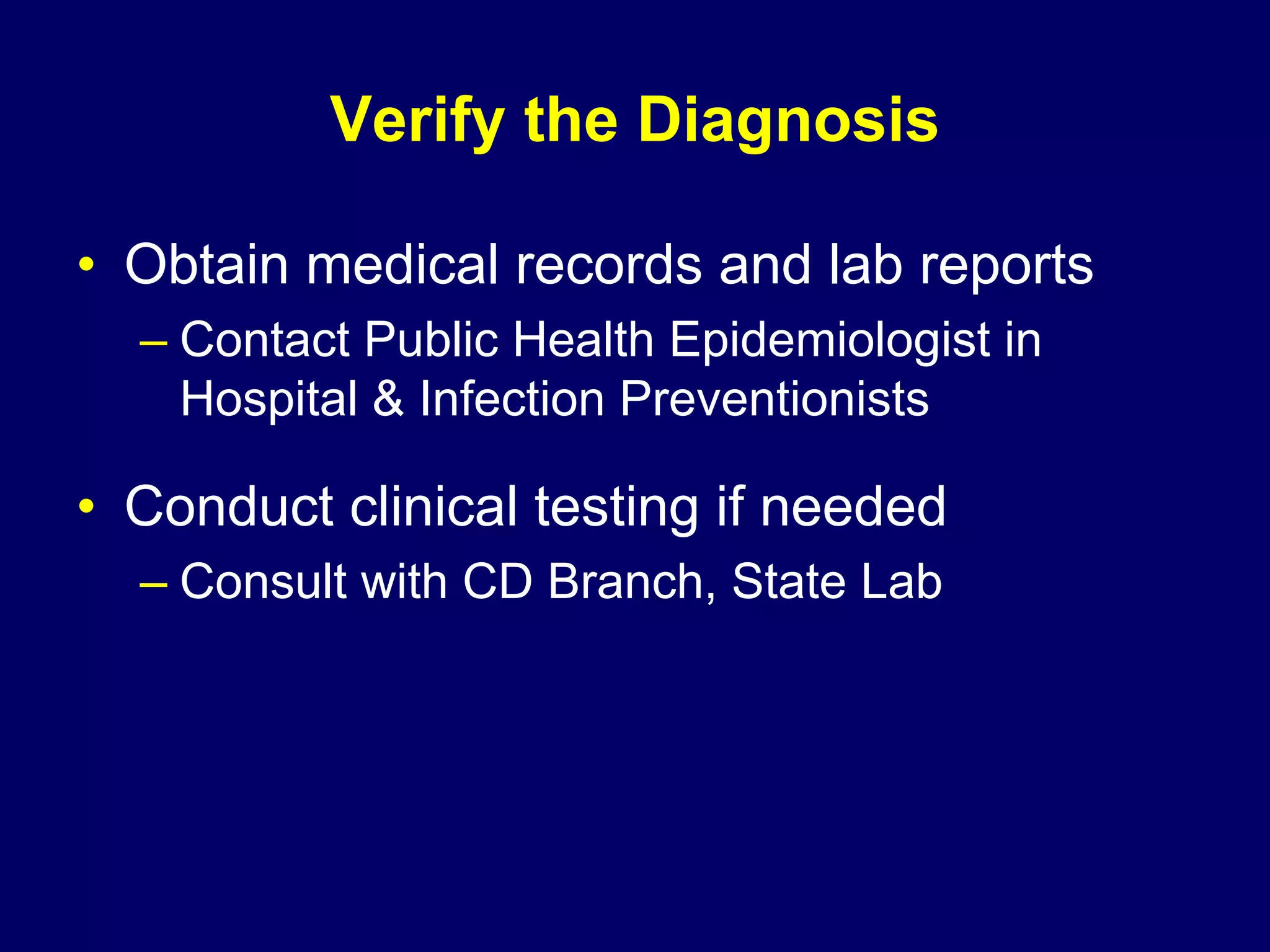 Outbreak investigation steps | PDF