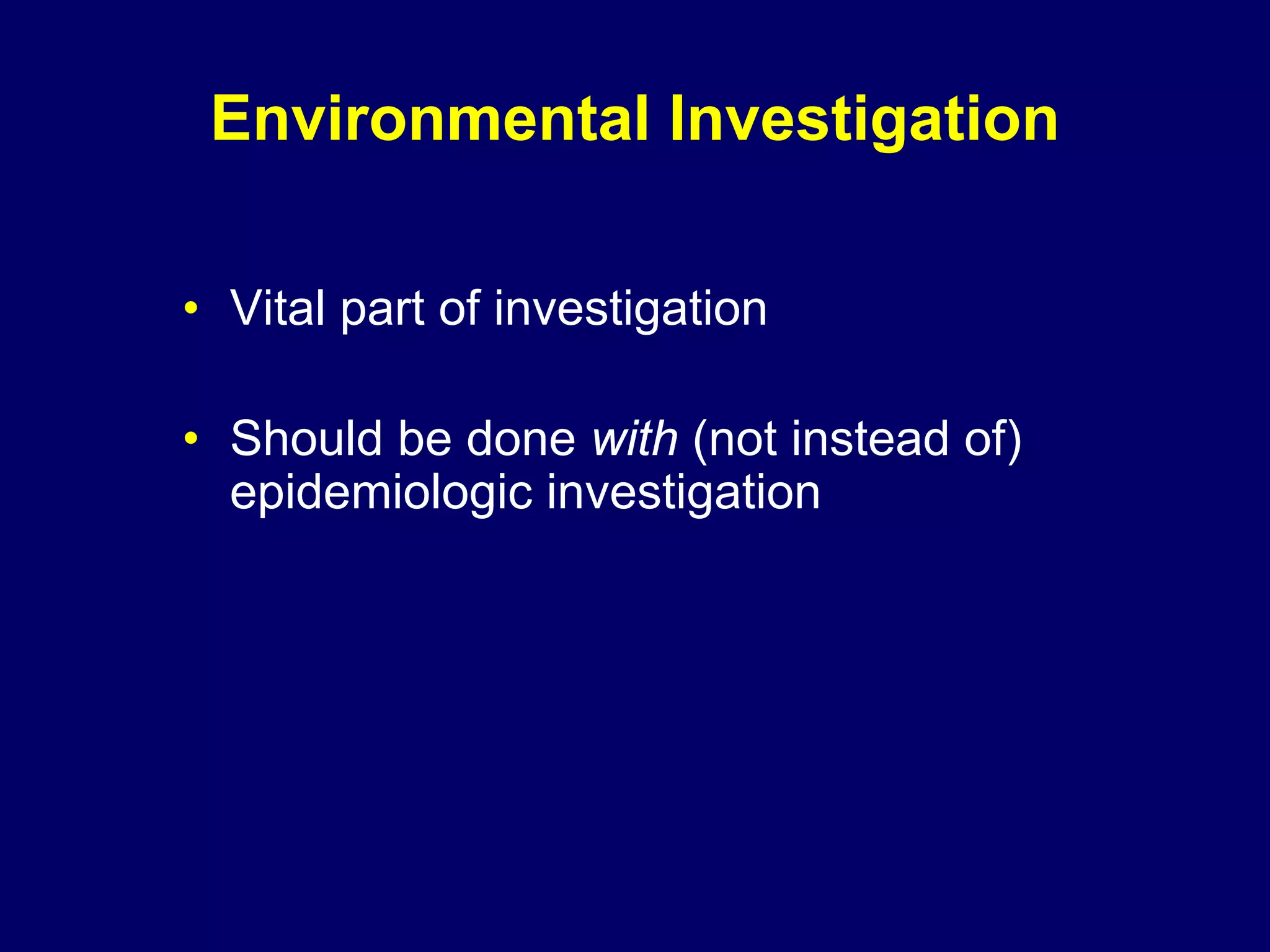 Outbreak investigation steps | PDF