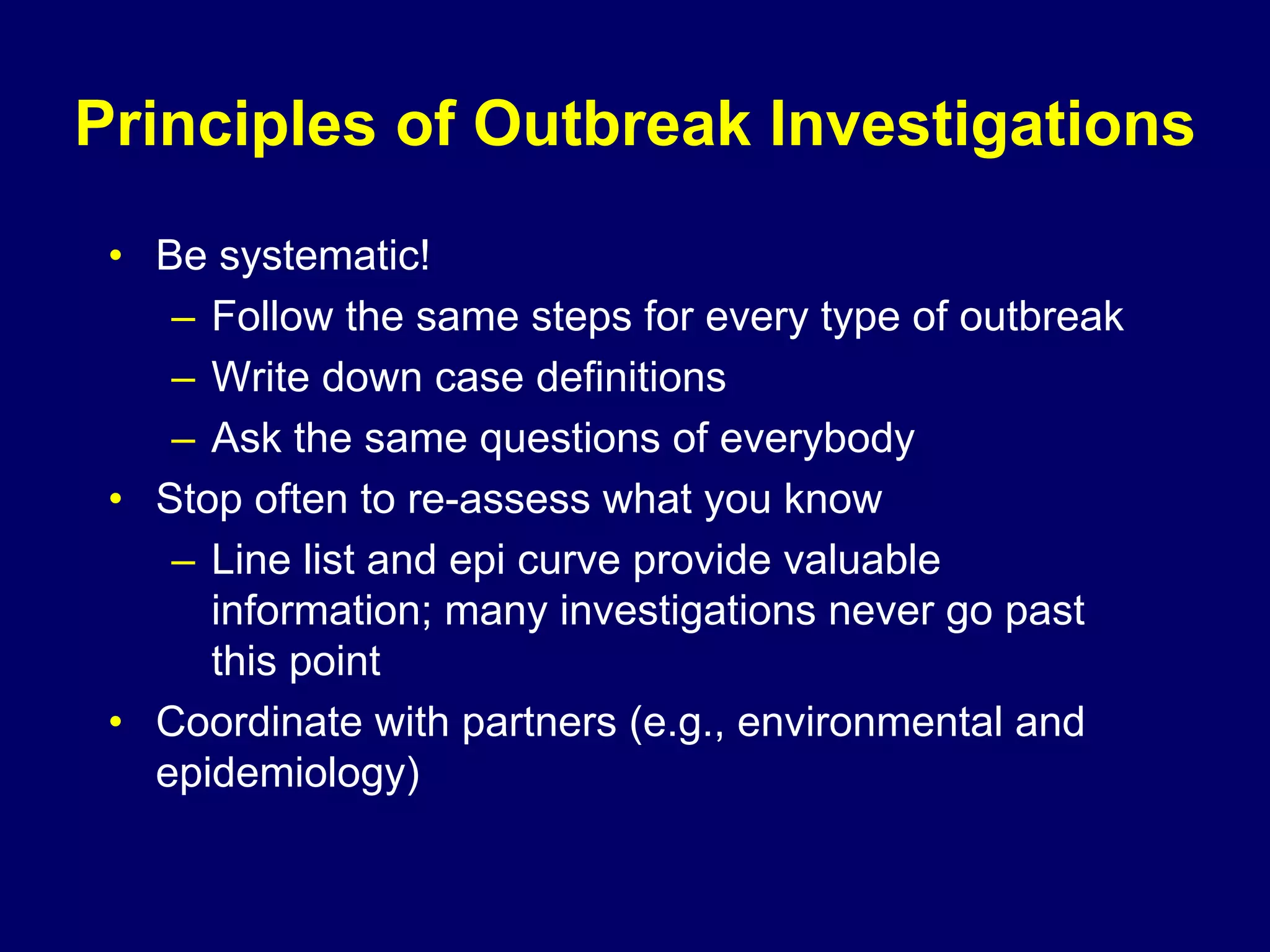 Outbreak investigation steps | PDF