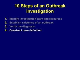 Outbreak investigation steps | PDF
