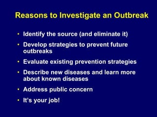 Outbreak investigation steps | PDF